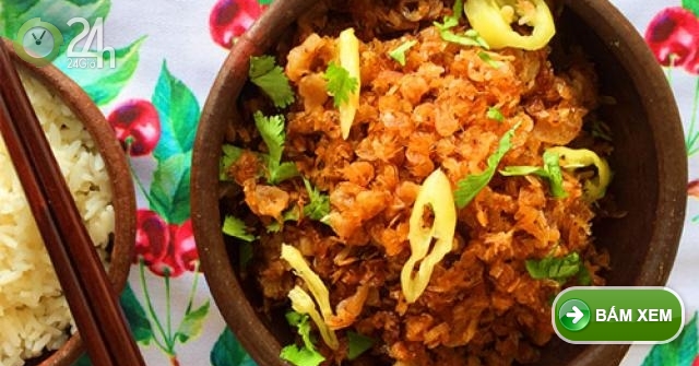 Tép khô rang tóp mỡ giản dị mà đưa cơm